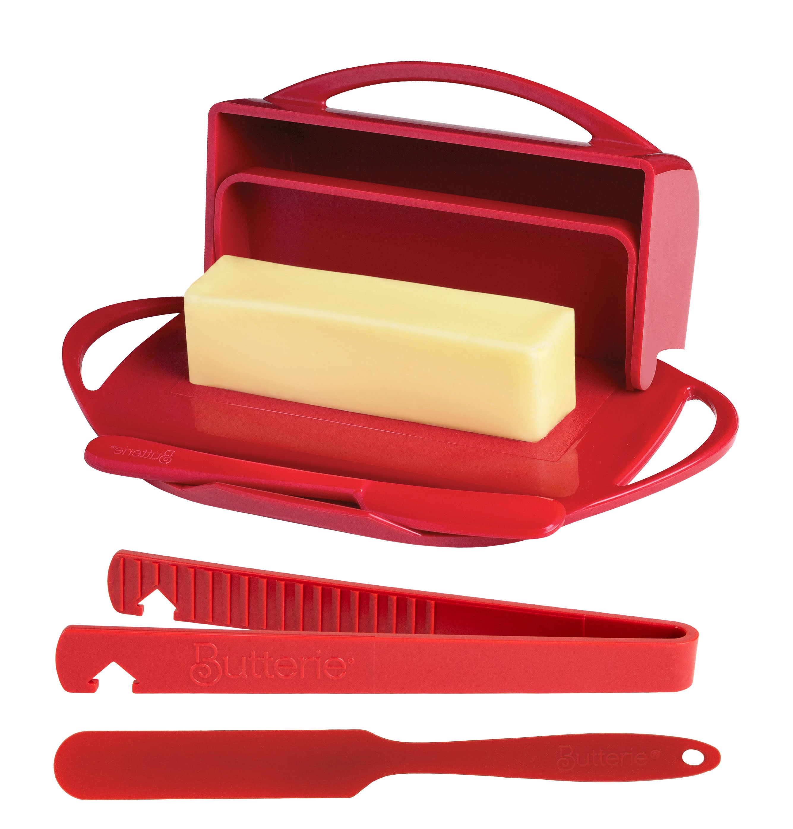 4-Piece Breakfast Set with Flip-Top Butter Dish, Spreader, Toaster Ton ...